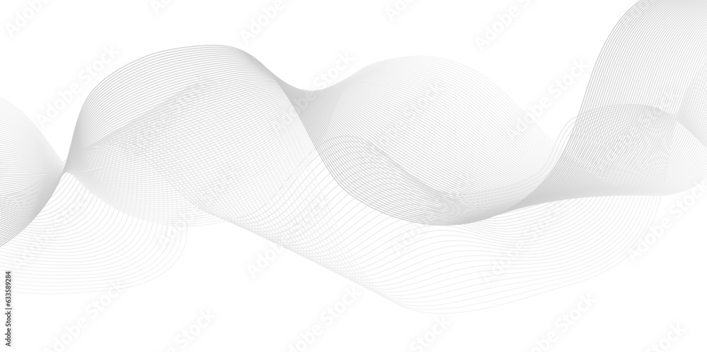 Abstract white blend wave lines and technology background. Modern white ...