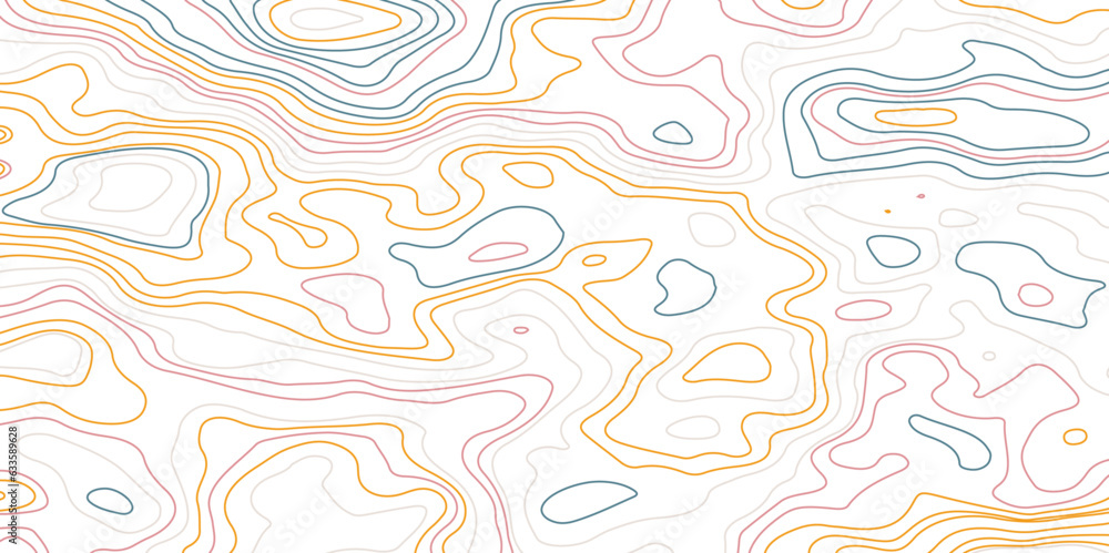 Colorful topographic topo contour map background. Vector seamless ...