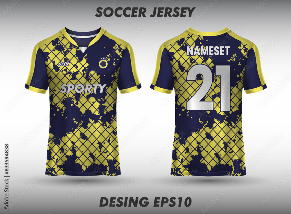 T-shirt sport design template for soccer jersey, football kit and tank ...