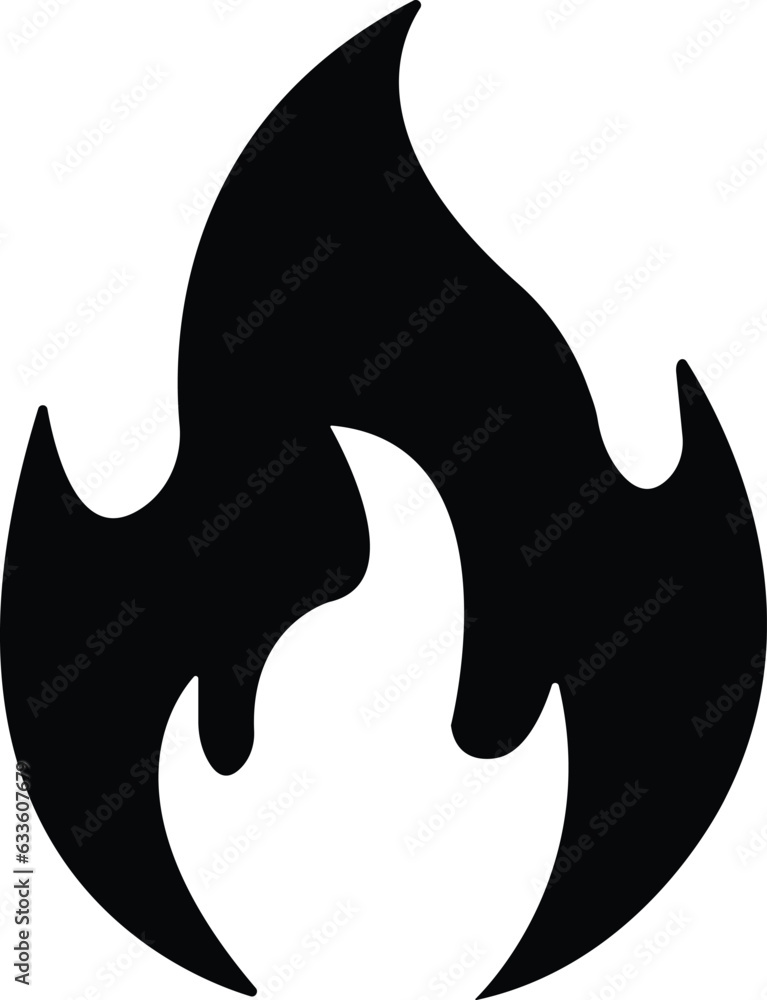 flat Fire sign. Fire flame icon isolated on white background. Fire ...