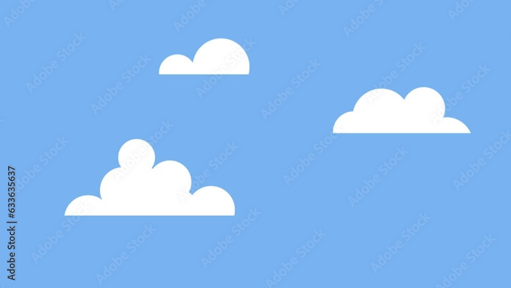 2D explainer animation loop background with blue sky, sun, tree and ...