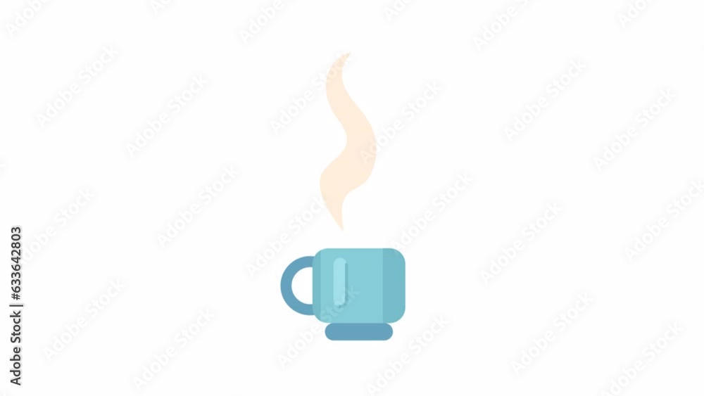 Steam from coffee cup 2D object animation. Aroma beverage. Tea vapor ...