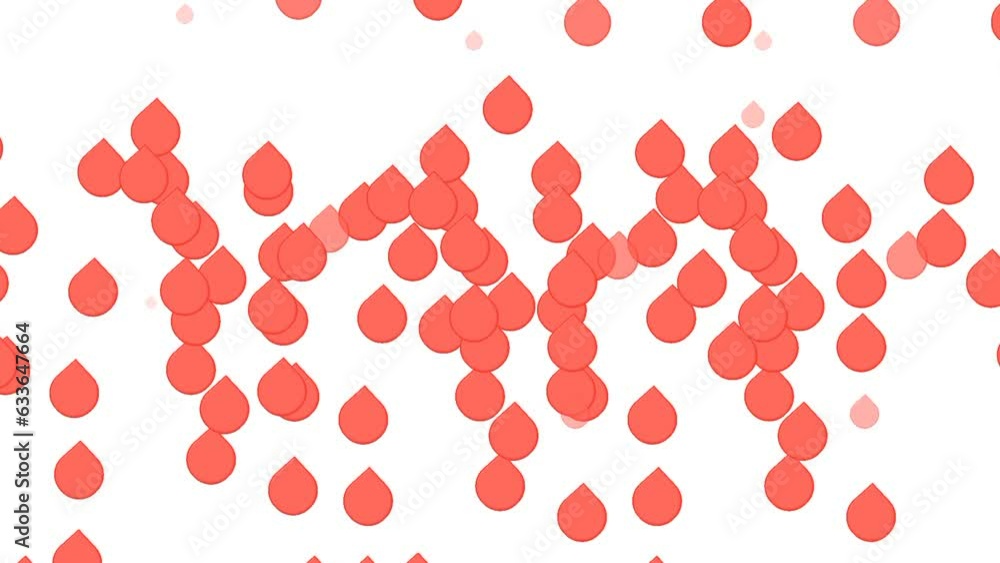 Animation of rain drops on white background, 4K, HD animation, seamless ...