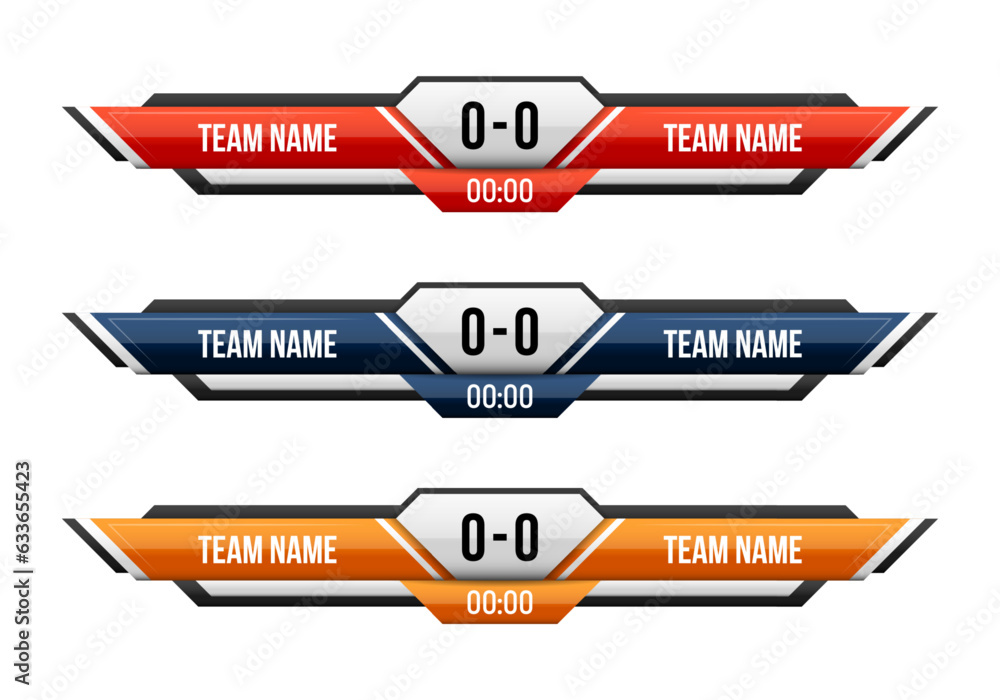 Sport scoreboard with time and result display. Vector template for your ...