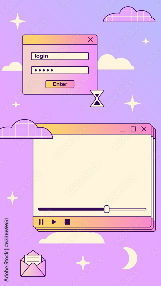Vector retro glamour y2k Ig gradient stories template. Trendy vaporwave ... Vector retro glamour y2k Ig gradient stories template. Trendy vaporwave ...