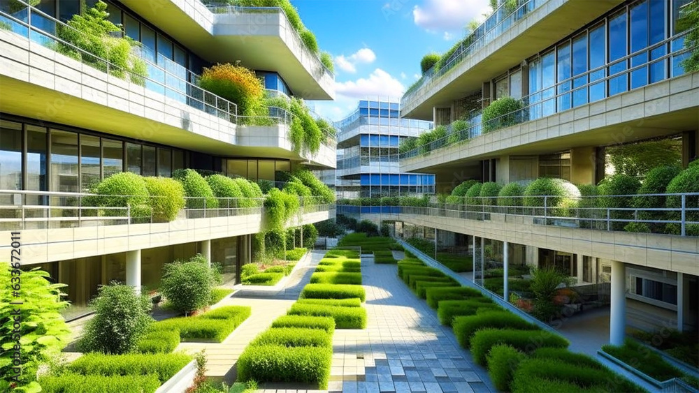 Smart sustainable city architecture with buildings for carbon footprint ...