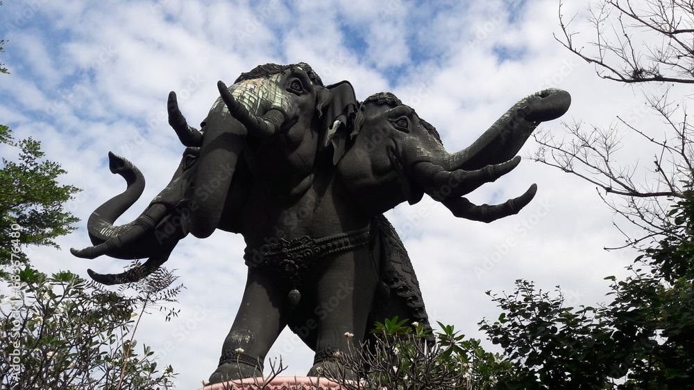 Elephant statue in the park,paradise, museum, elephant, building ...