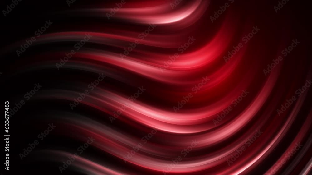 Stylized abstract color animation of red background with wavy fabric ...