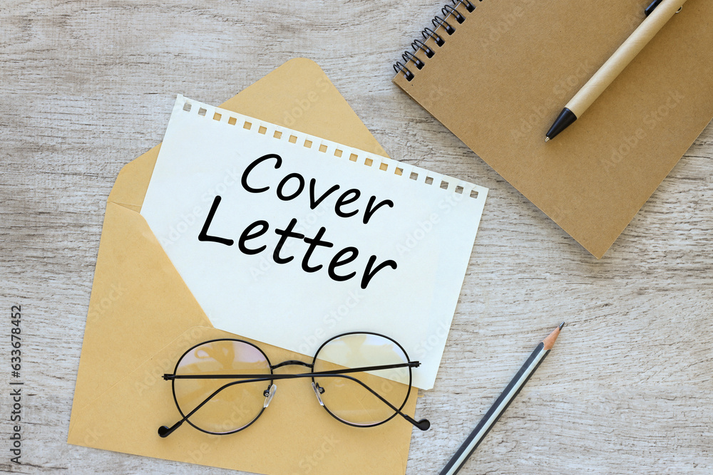 Cover letter torn page on envelope. text Stock Photo | Adobe Stock