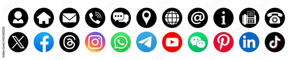Connect Icons.Contact us icon set.Contact and Communication Icons.Set ...