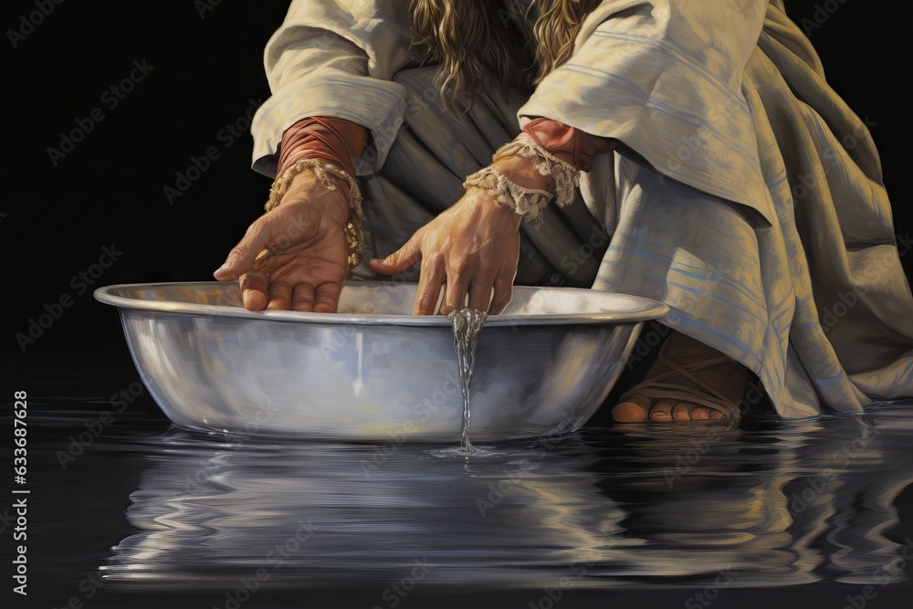 An Artful Homage to Divine Love: Hands, Feet, Water Bowl, and Towel ...