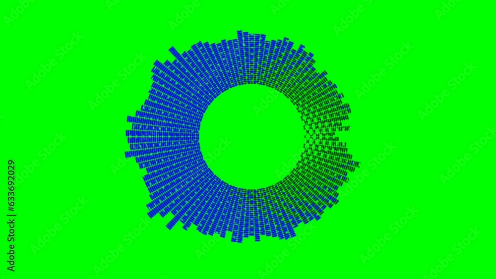 Animated background of circular bar style sound wave on chroma key ...