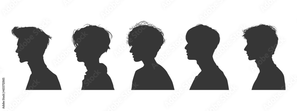 silhouette of a male person's head, vector silhouette of a male head ...