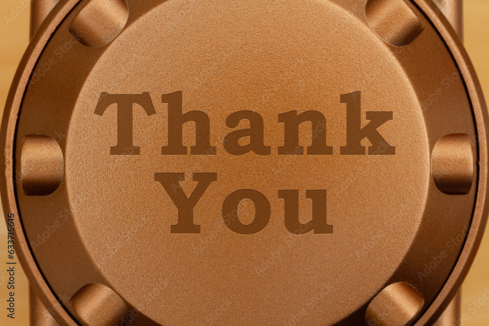 Thank You message on copper Stock Illustration | Adobe Stock