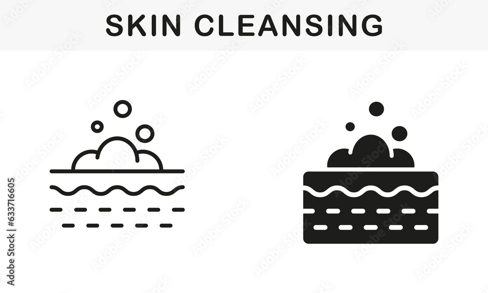 Skin Cosmetic Procedure Symbol Collection. Cream, Gel, Shampoo, Mousse ...