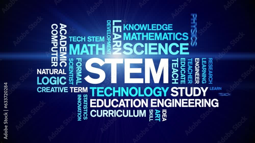 STEM animated tag word cloud;text design animation kinetic typography ...
