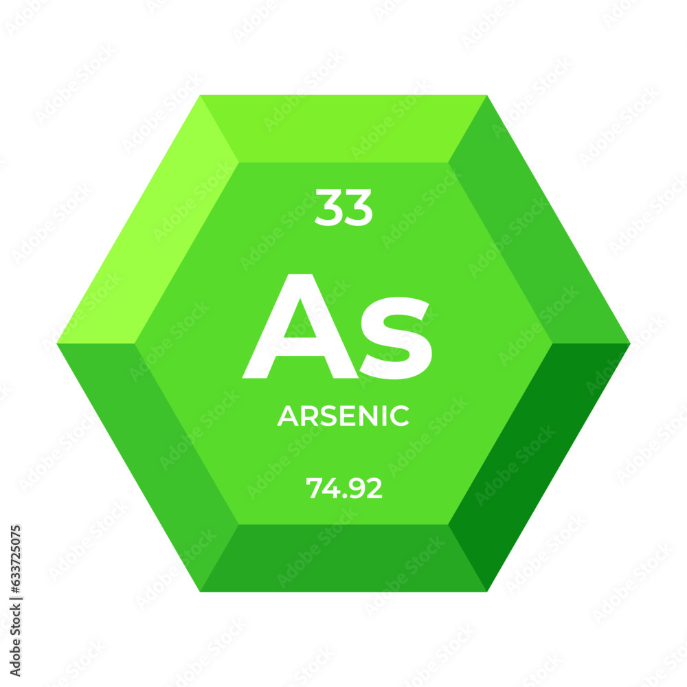 Arsenic is chemical element number 33 of the metalloid group. Icon of ...