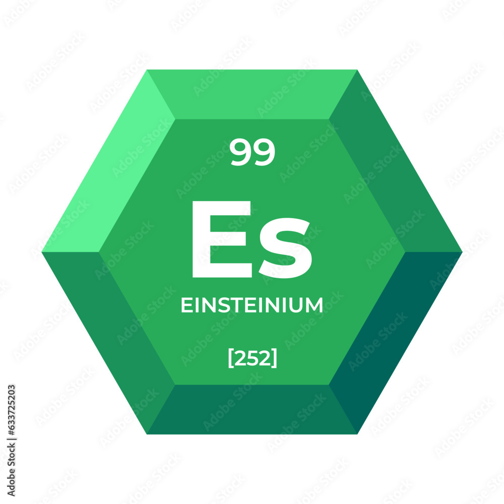 Einsteinium is chemical element number 99 of the Actinide group. Icon ...