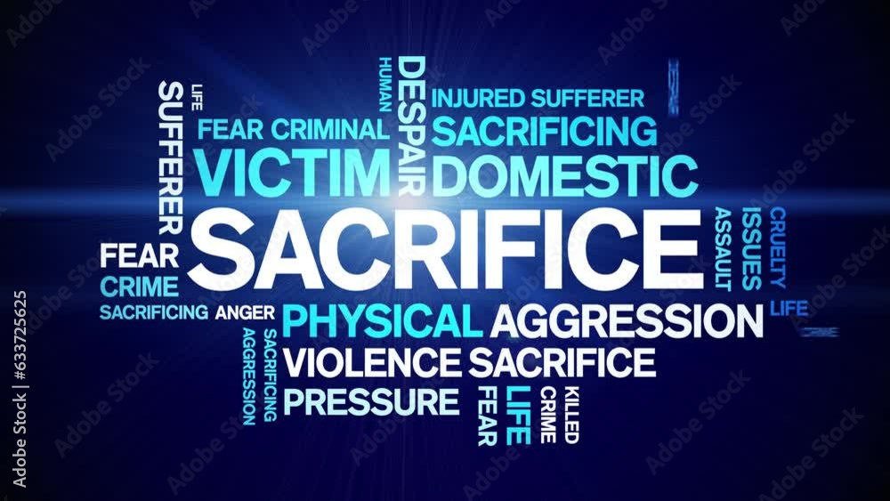 Sacrifice animated tag word cloud;text design animation kinetic ...