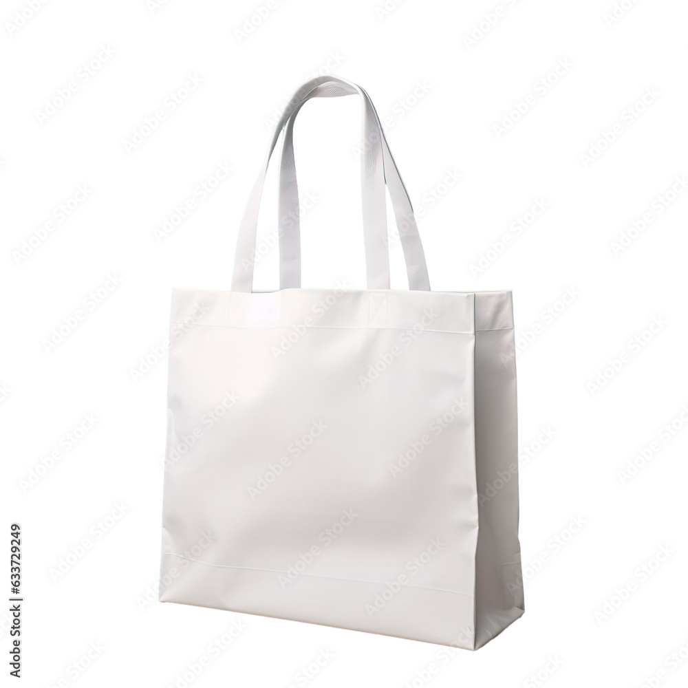 White spunbond bag on dark transparent background ideal for showcasing ...