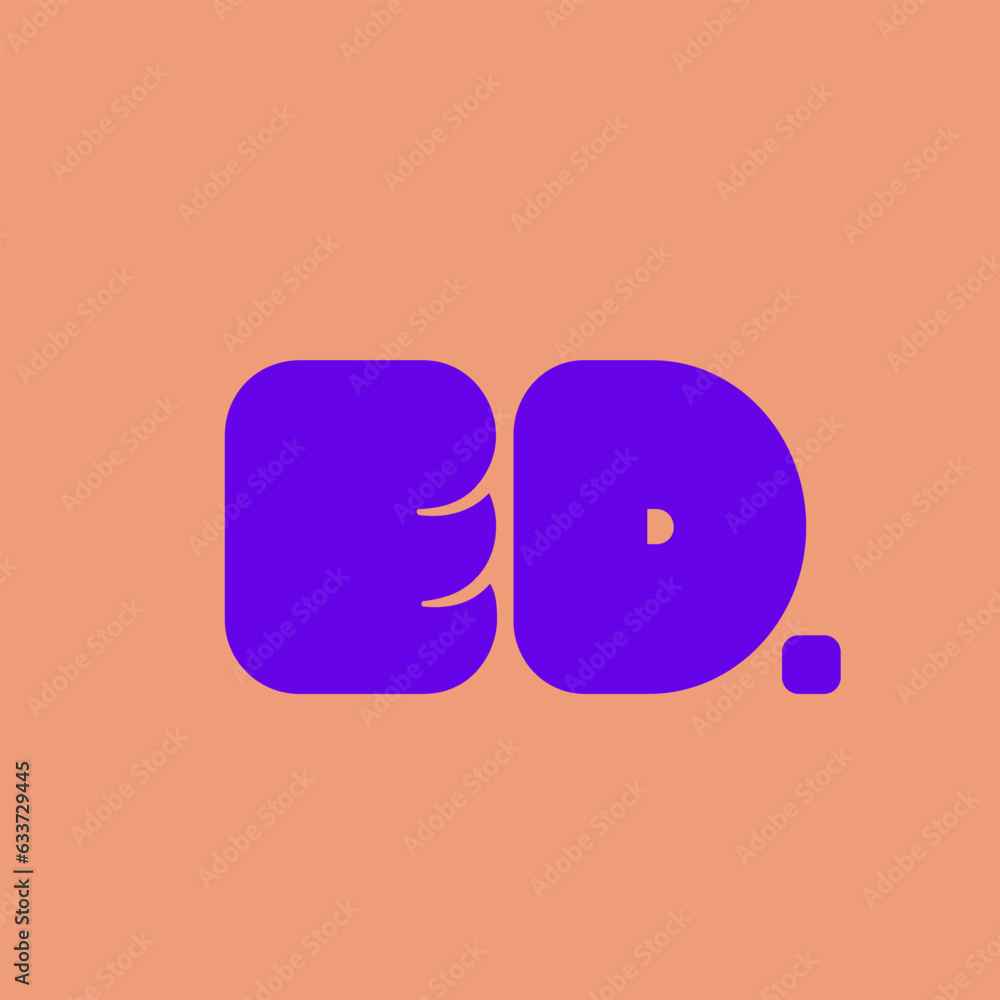 ED monogram logo signature. Alphabet initials icon. Abstract letter d ...