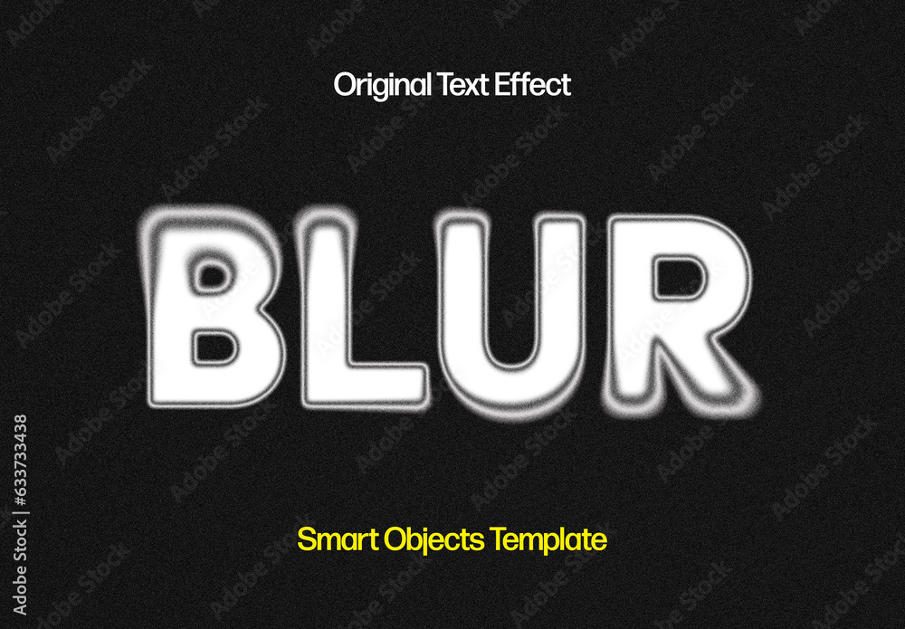 Black And White Blur Text Effect Mockup Stock Template | Adobe Stock