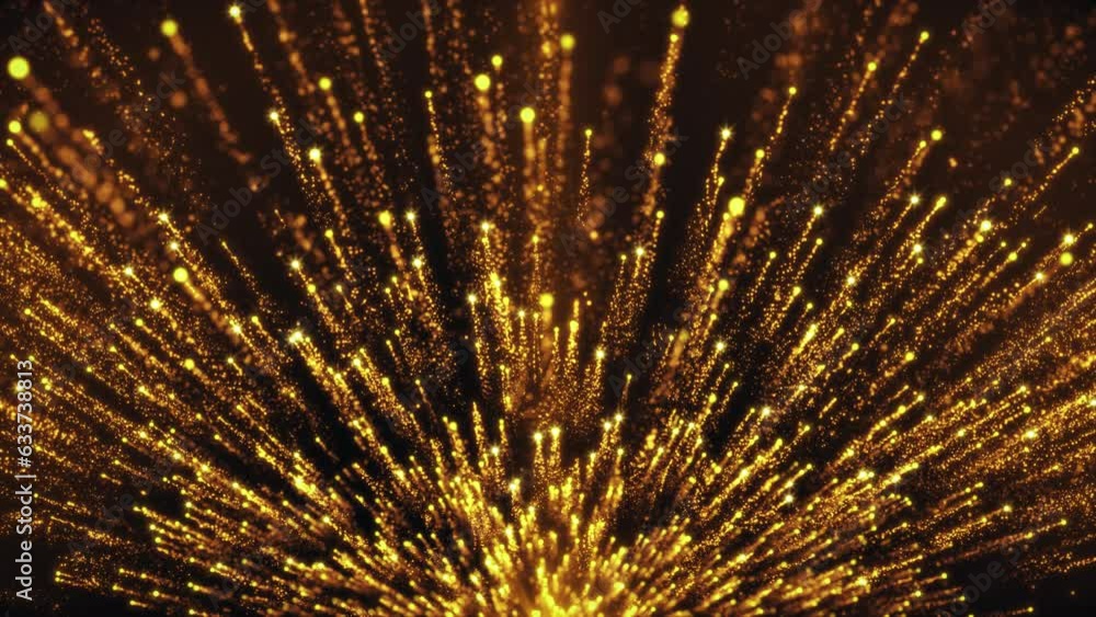 4k Golden glitter Dust glow luxury gold light particles bokeh award ...