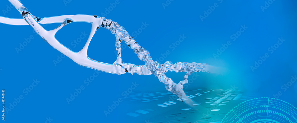 disrupted dna structure helix, deoxyribonucleic acid, molecular ...