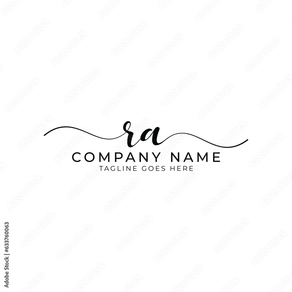 Modern initial letter RA, ra letter mark abstract calligraphy design ...