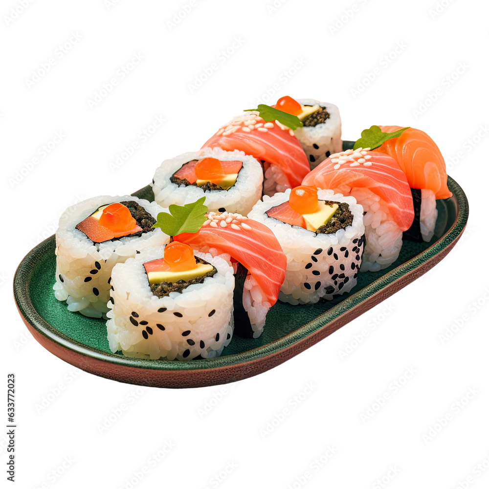 transparent background sushi with seafood a type of Japanese cuisine ...