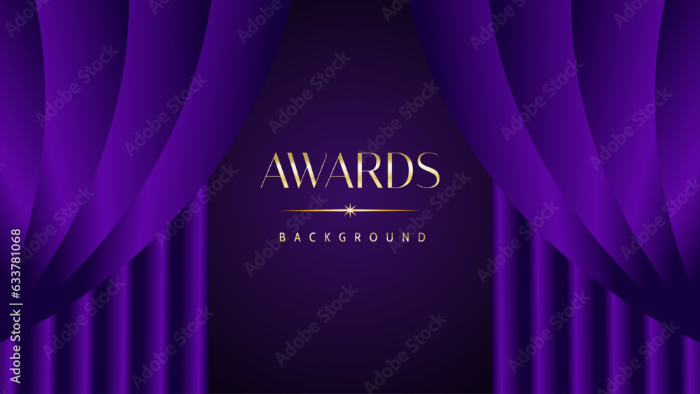 Purple golden royal awards graphics background. Elegant modern template ...