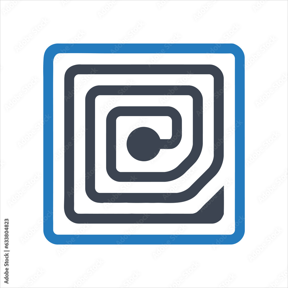 Radio Frequency Identification RFID Chip Icon Stock Vector | Adobe Stock