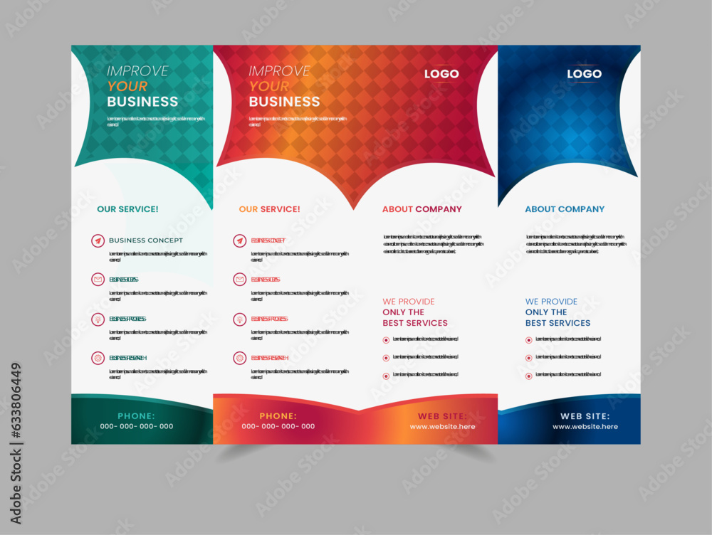 corporate triple part flyer brochure template design. A4 sizes Stock ...