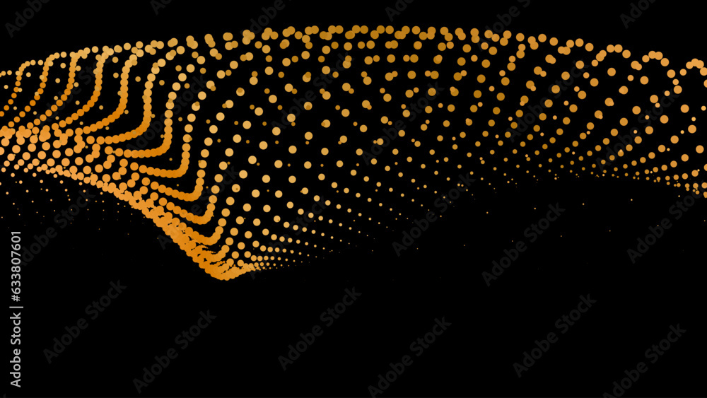 Data vibrate pulse dot particle wave. Abstract bulge hyperbola sinusoid ...
