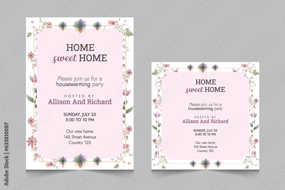 Set of housewarming party invitation templates, Vector illustration eps ...