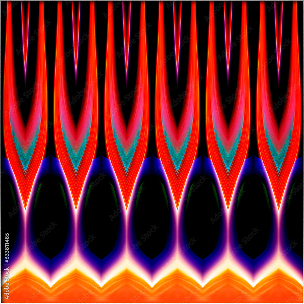 Abstract, Vertical Colours, and Shapes, 3d, within a Border Stock ...