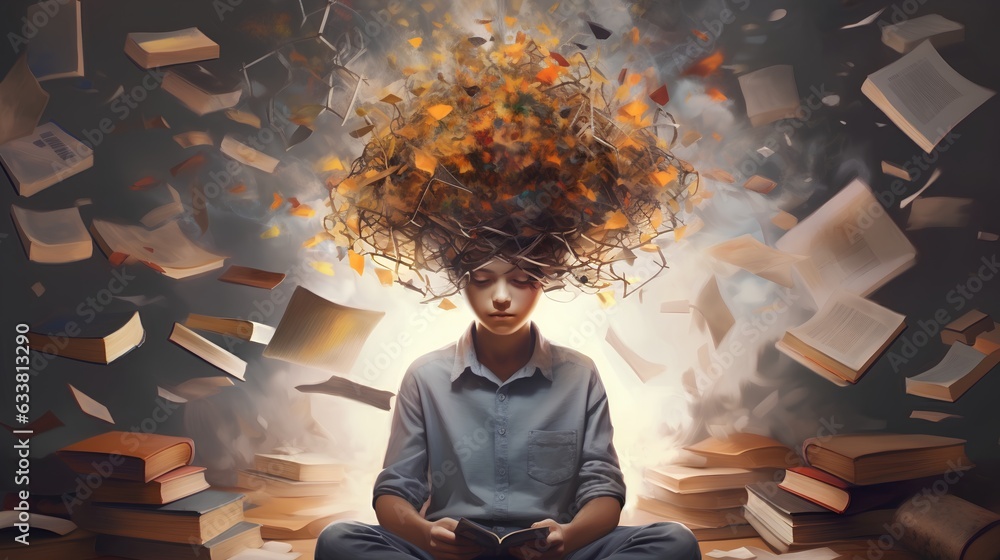 An illustrative concept representing Attention Deficit Hyperactivity ...