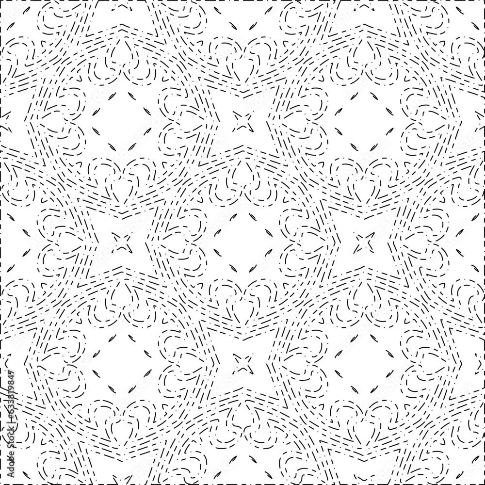 White background with black Dashes lines. Plain background with simpe ...