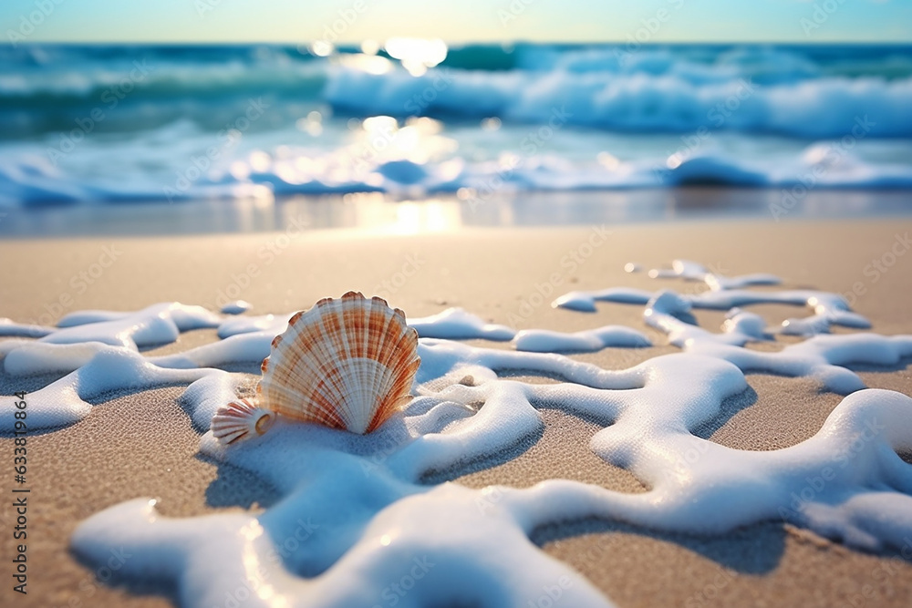 beach wallpaper | beach background | seashell wallpaper | wave ...
