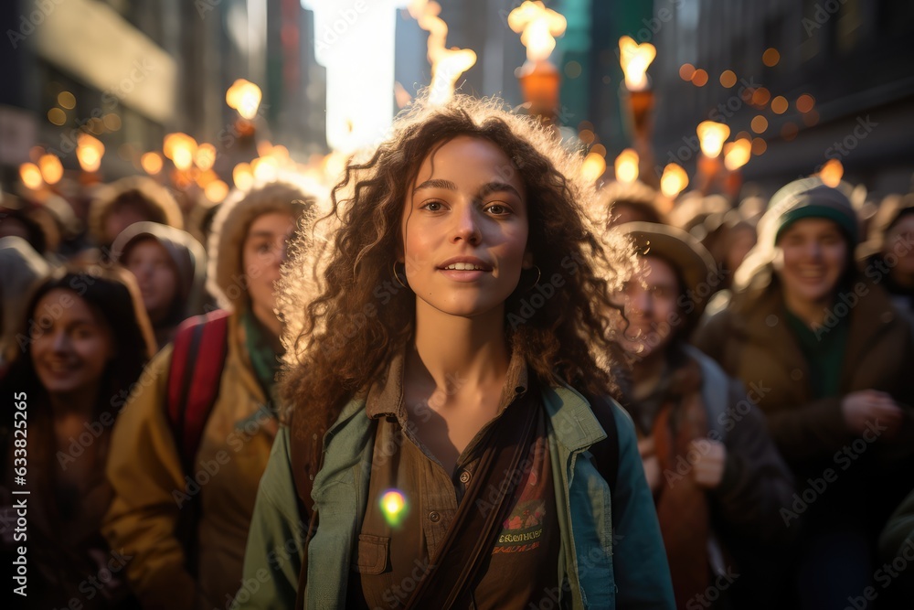 Gen Z activism: Young people leading a climate change protest - AI ...