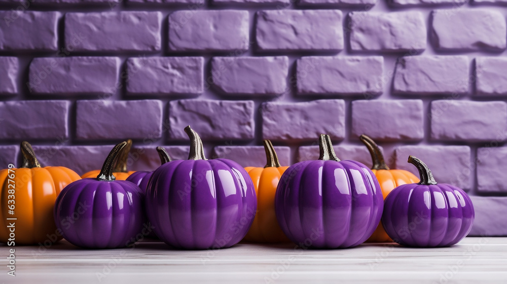A purple pumpkin on the porch. Epilepsy awareness symbol. Halloween ...