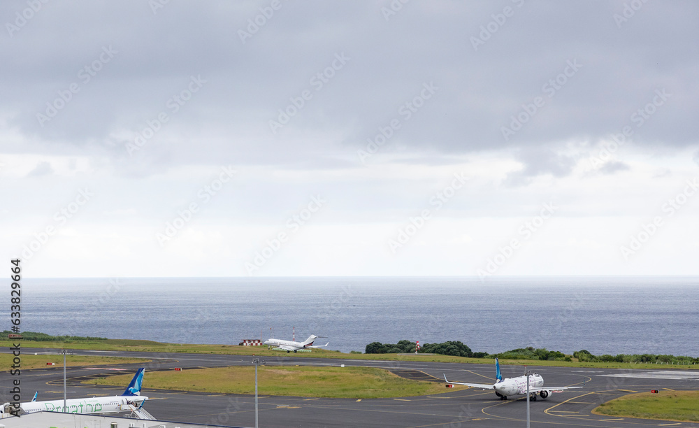 Azores, Portugal - 05.08.2023: View over Ponta Delgada Airport " João ...