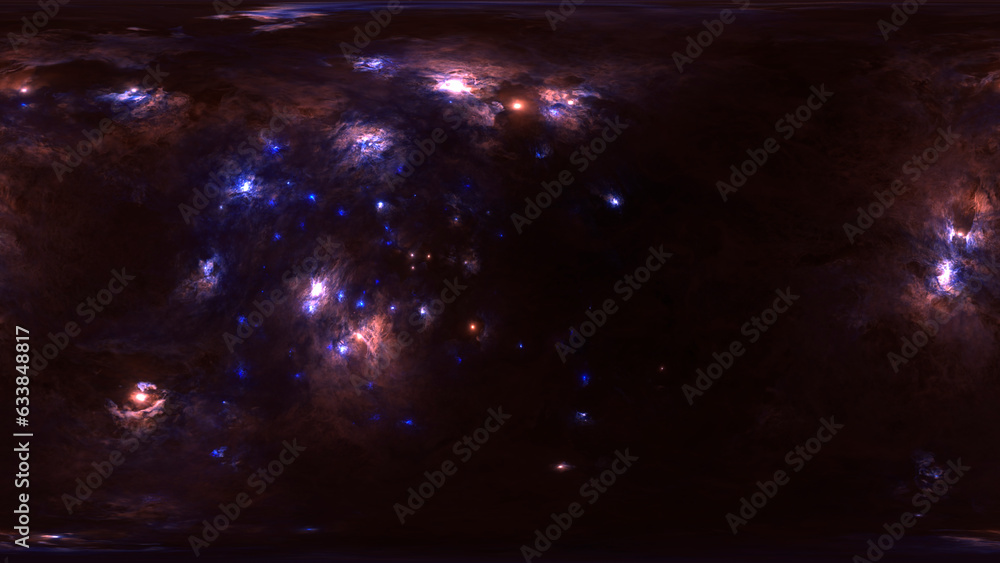360 degree stellar system and nebula. Panorama, environment 360° HDRI ...