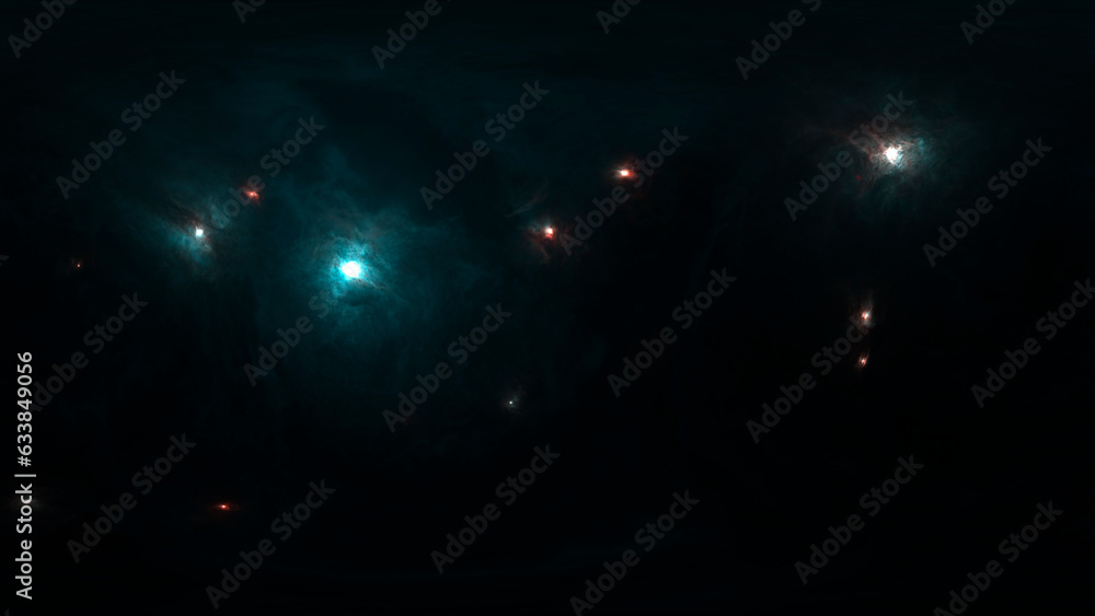360 space nebula with stars, sky dome, environment map. HDRI spherical ...