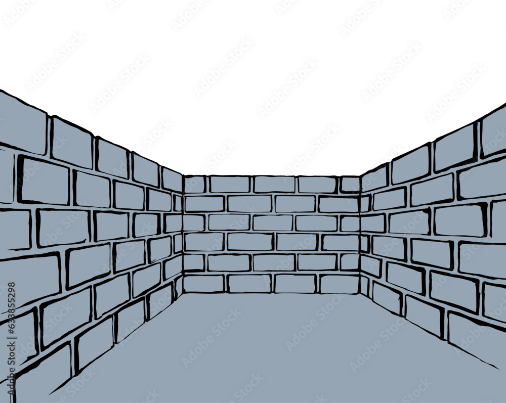 Vector drawing of dead end wall Stock Vector | Adobe Stock