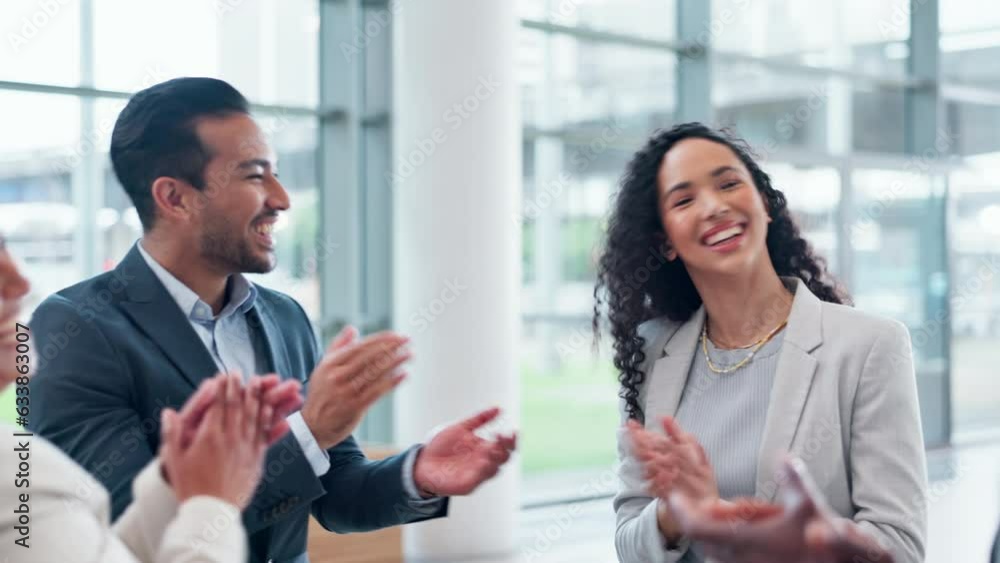 Business people, hands together and success in teamwork, support or collaboration for group ...