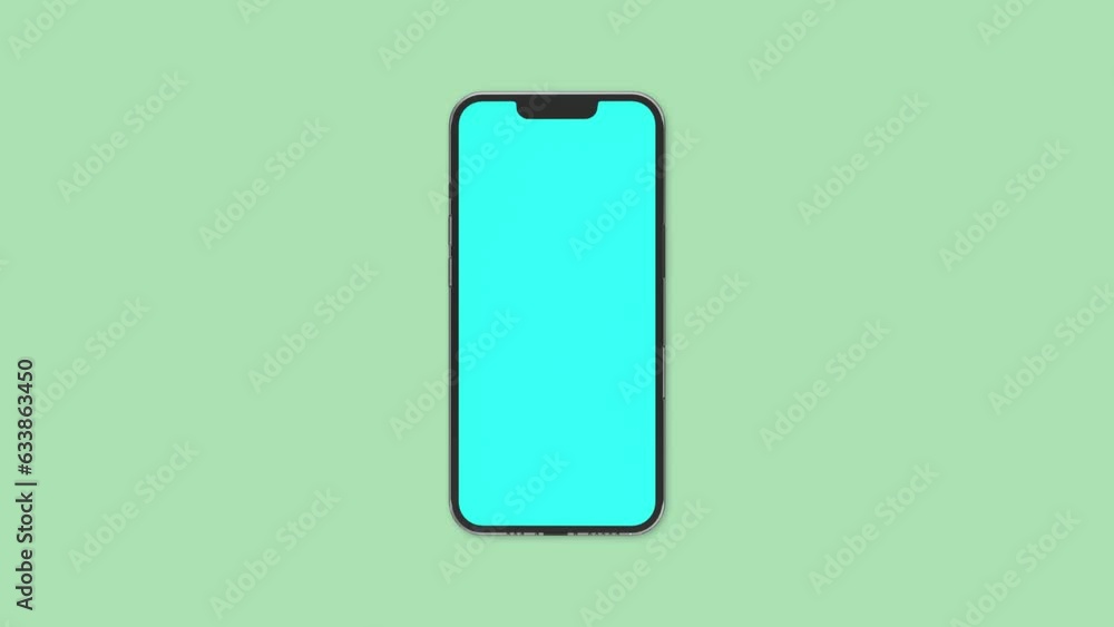 smartphone animation with green screen isolated on white background ...