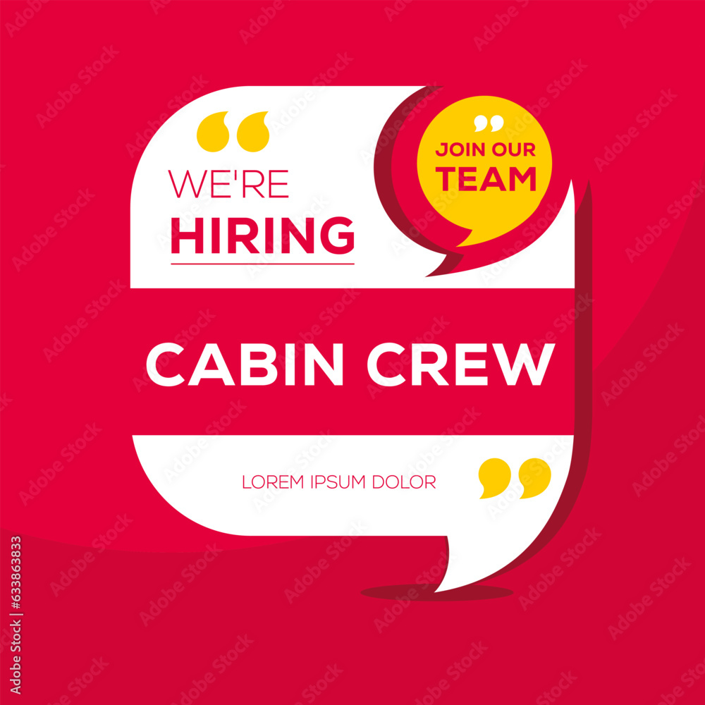 We are hiring (Cabin crew), Join our team, vector illustration. Stock ...
