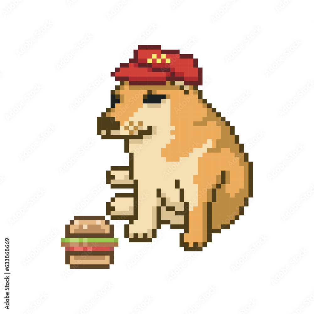 Working dog, pixel art meme Stock Vector | Adobe Stock