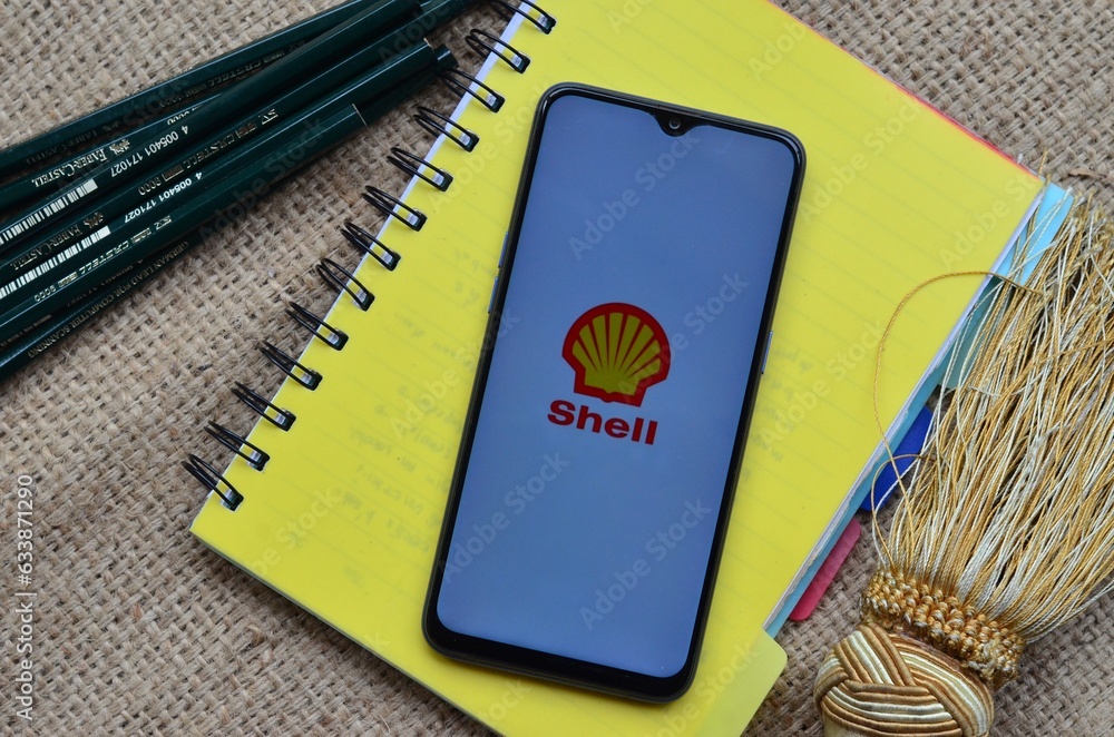 Bekasi, Indonesia - July 2,2022: shell on smartphone, popular oil and ...